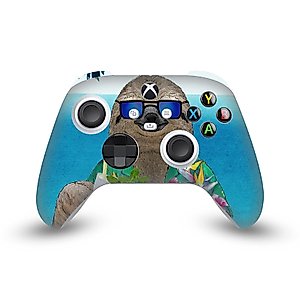Head Case Designs Officially Licensed Barruf Sloth In Summer Art Mix Vinyl Sticker Gaming Skin Decal Cover Compatible With Xbox Series X/S Controller