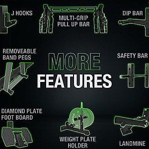 Mikolo Power Cage, 1500lbs Power Rack with LAT PullDown and Cable Crossover System, Squat Rack with Pulley System, Weight Cage for Home Gym with Training Attachments(BLACK)