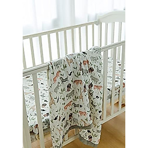 Little Jump Muslin Baby Quilt, Jungle Print Breathable Muslin Quilt Toddler Blanket - Oversized 47" x 47" - 2 Layers Muslin Crib Blanket for Baby Boy and Girls (Jungle)