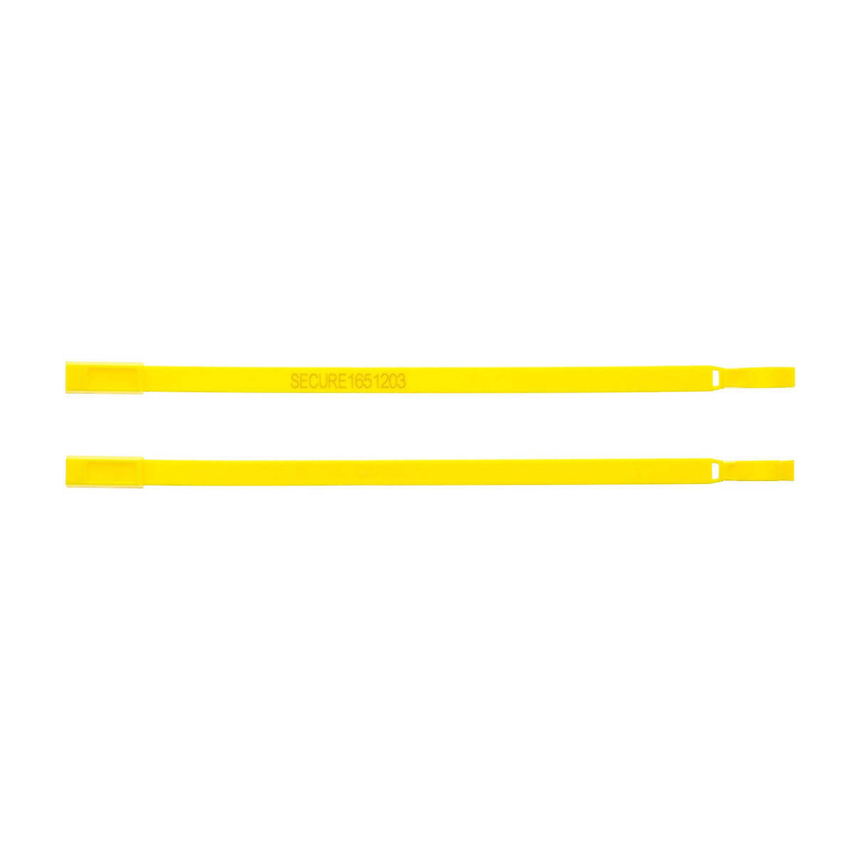 8 Inch Fixed Length Yellow Plastic Seal - 100 Pack