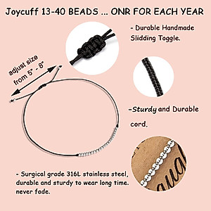 JoycuFF 17th Birthday Gifts for Women Sister Wife Best Friend Daughter Coworker Cousin Niece Adjustable Cord Strand Bracelet