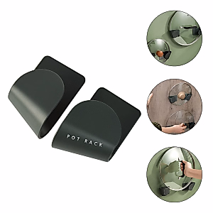 Luxshiny 3 pairs Kitchen Wall- Utensils Lid Hanging Pot Pan Cover Rack Wall Holder Cutting Stand Adhesive Cabinet Mount Cookware Holders Mounted Hangers Wall-mounted Free for Organizers