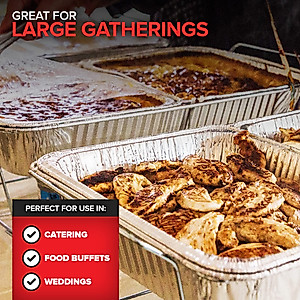 Chafing Dish Buffet Set with Cover Disposable - 21x13 (5 Pack) 9x13 & Lids (10 Pack) Aluminum Serving Trays, Catering Pans for Keeping Food Warm, Chaffing Dishes for Buffets and Parties, Warming Tray