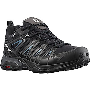 Salomon X Ultra Pioneer CLIMASALOMON Waterproof Hiking Shoes for Men Climbing, Black/Magnet/Bluesteel, 10.5