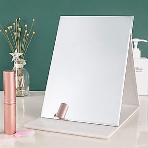Zcooooool Mirror Large Portable Super HD Mirror Makeup Mirror Multi Stand Angle Hand Free/Handheld/Tabletop Foldable Mirror 10X7 Inch