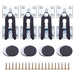 INCREWAY 4 Pieces Sofa Couch Sectional Furniture Connector Joint Snap Alligator Clip with Screws and 8Pcs Furniture Pads