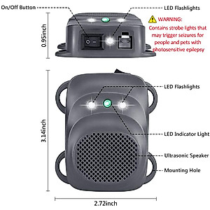 Angveirt Rodent Repellent for Car Engine Ultrasonic Mouse Repellent Rat Deterrent for Car Under Hood Animal Repeller Vehicle Wires RV Protection Pest Control for 12V 24V Car Battery Grey, 2 Pack