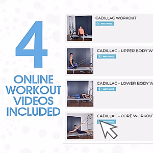 AeroPilates Precision Cadillac Studio Tower | Four Free Online Expert-Guided Workouts Included | Stream From Any Device, Gray