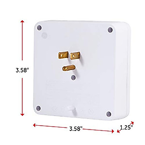 GE Pro 6-Outlet Extender Surge Protector, Wall Tap Adapter, Charging Station, Automatic Shutdown, 3-Prong, 1020 Joules, UL Listed, White, 36727