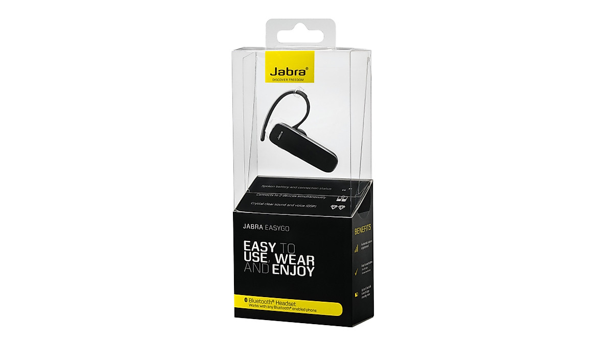 Jabra EASYGO Bluetooth Headset - Wireless, Multi-Device, Long Battery Life