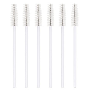 300 Pack Eyelash Mascara Wands Disposable Lash Brushes for Extensions Makeup Brush Applicators Tool Kit, White/White