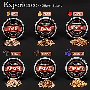 Cocktail Smoker Kit with Torch – 6 Flavors Wood Chips – Bourbon, Whiskey Smoker Infuser Kit, Old Fashioned Drink Smoker Kit, Birthday Bourbon Whiskey Gifts for Men, Dad, Husband (Without Butane)