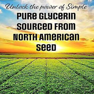 SimpleNature 100% Pure Vegetable Glycerin - 1 Gallon (128 fl oz) - Natural Pure Food/Cosmetic Grade Skincare, Haircare, Cosmetics, Soapmaking, Crafts - Softening & Moisturizing Multipurpose Humectant