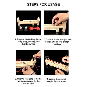 YAMSLAM Wooden Jig Bracelet Maker Wristband Maker Kit with 2 Clips Wood Bracelet Jig U Shape Clear Scale Bracelet Jig Kit DIY Hand Knitting Bracelet Jig for Bracelets Necklaces Car Hangings