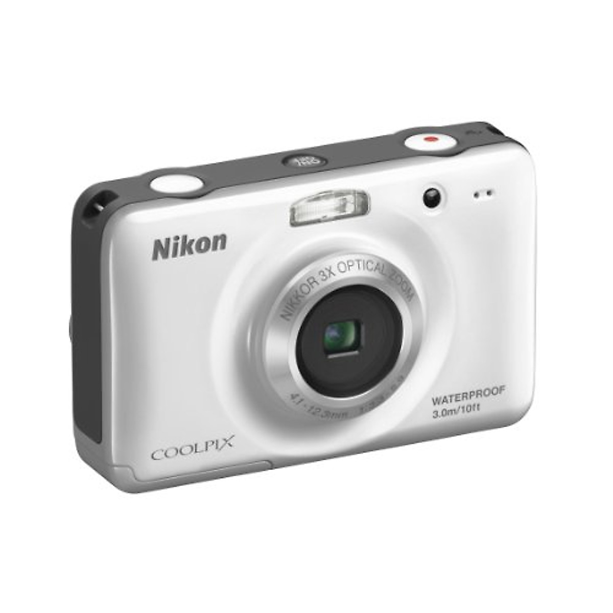 Nikon COOLPIX S30 10.1 MP Digital Camera with 3x Zoom Nikkor Glass Lens and 2.7-inch LCD (White)