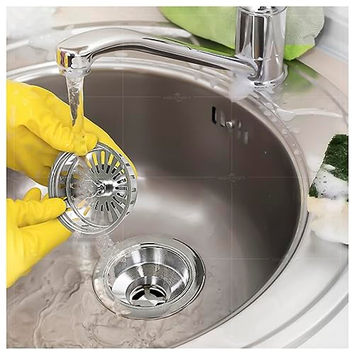 Highcraft 97353 Kitchen Sink Basket Strainer Replacement for Kohler Style Drains Stainless Steel Stopper (Can Vary in 2 Styles), 3.5" (Pack of 1)