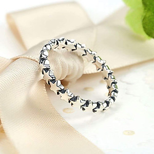 Presentski Ifinity Star Stacking Rings Sterling Silver Valentines Day Jewelry for Women