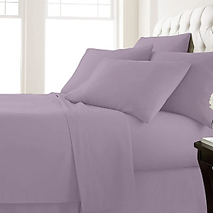 Raymond Waites 4 Piece Sheet Set, Cotton Rich, 400-Thread Count, Lavender, Queen Sheet Set