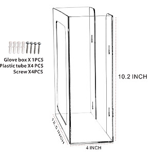 Cq acrylic Clear Wall Floating Glove Rack and Glove Box Dispenser Holder 10.2”x12.5”x3.5” Pack of 1