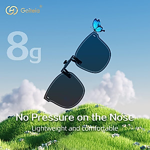 Goiteia Oversized Polarized Flip up Clip on Sunglasses over Prescription Glasses for Fashion Women|Easy to Put on and Take off One-handed（Grey lenses）