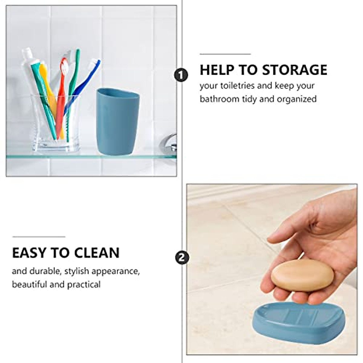 4pcs Farmhouse Decor Toothpaste Home Suit Acrylic Dispenser, Holder, Restaurant, Accessory Bathroom and Vanity Toothbrush Soap Accessories, Hotle Tumbler Bottle Dish Dispenser