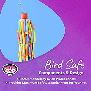 Super Bird Creations SB708 Wind Chimes Bird Toy, Medium Bird Size, 13” x 2”