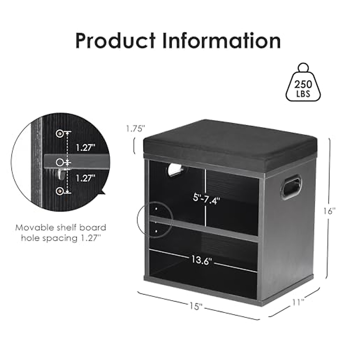 Small Shoe Bench for Entryway Shoe Bench with Cushion Shoe Bench with Storage and Seating,Small Bench Seat Entryway Shoe Rack with Bench,Small Shoe Bench Entryway Shoe Bench Small Black