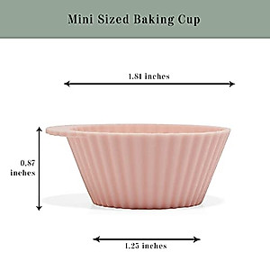 The Silicone Kitchen Reusable Silicone Baking Cups Silicone Muffin Liners for Cupcakes - BPA Free (24 Pack, Mini, Pink Gray Blue)