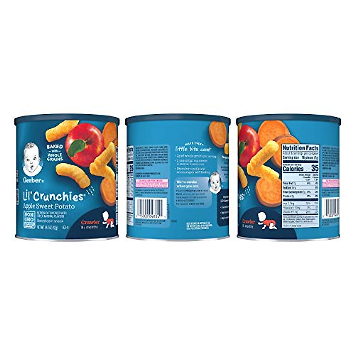 Gerber Graduates Lil Crunchies, Variety Pack, 1.48-Ounce Canisters (Pack of 6)