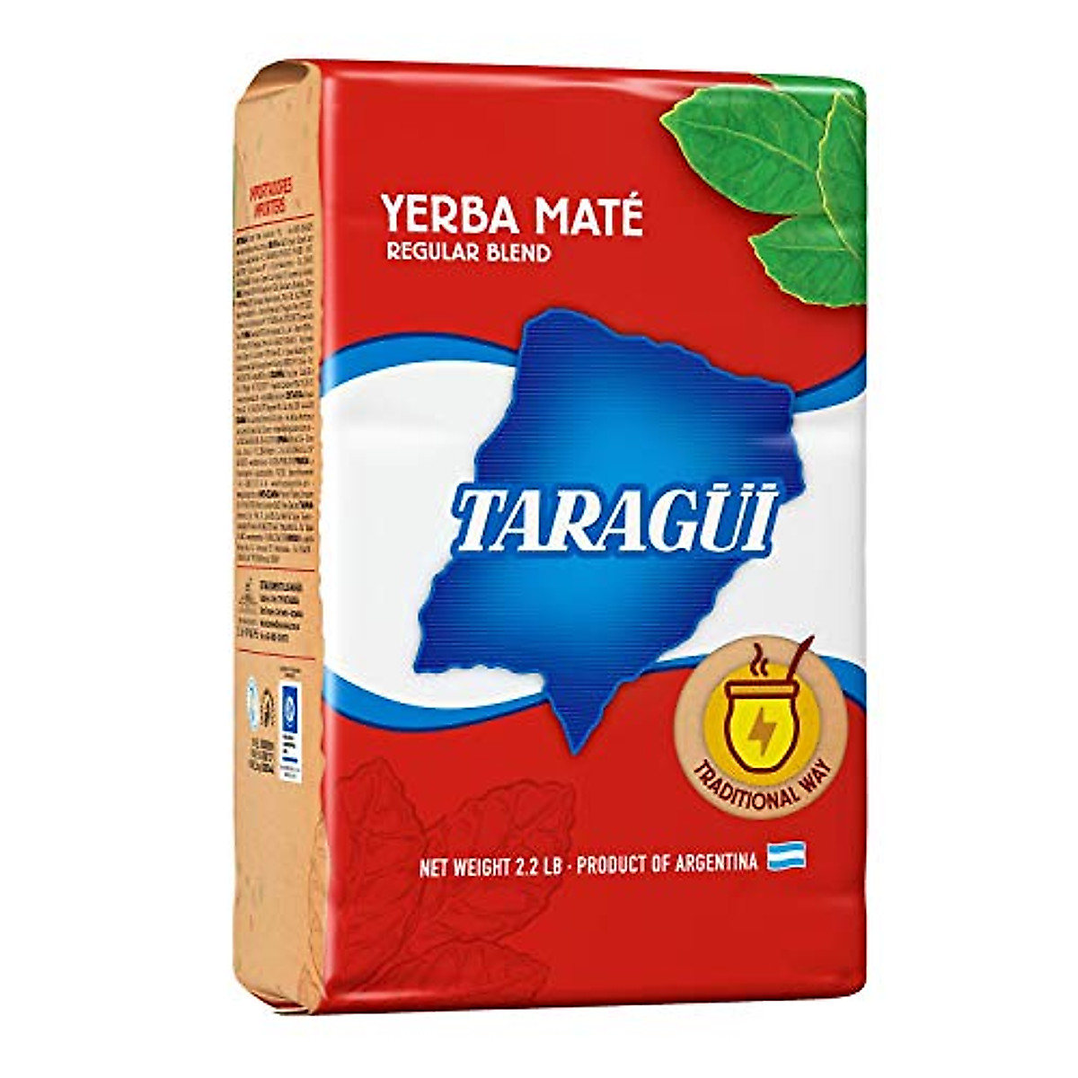 Taragüi Yerba Mate with Stems, 1kg - 2.2 lbs (Red Pack)