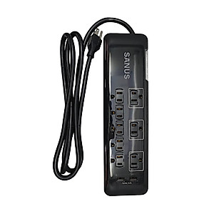 SANUS Surge Protected Power Strip - 8 Outlets & 2 USB Ports