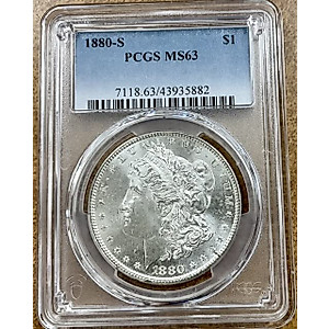 1880 S Morgan silver dollar, blast white VAM 63A, die gouge over A in DOLLAR VAM 11 $1 MS63 PCGS