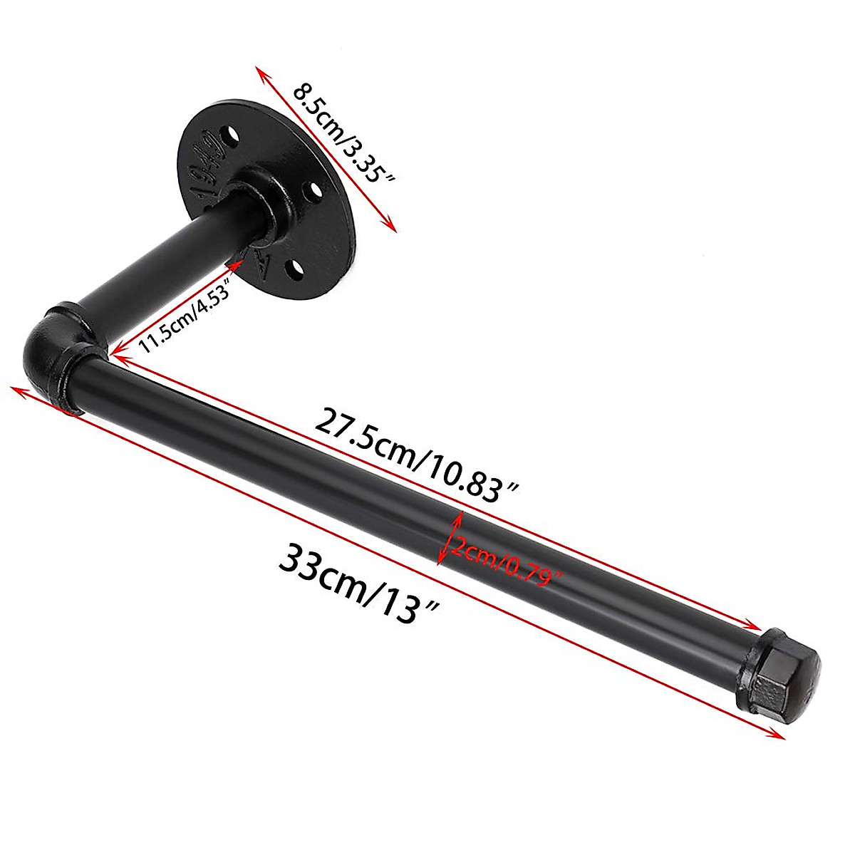 Sumnacon Industrial Iron Pipe Paper Towel Holder - Wall Mounted Vintage Style Roll Tissue Holder, Rustic Towel Racks With Hardware For Bathroom, Kitchen, Electroplated Finish