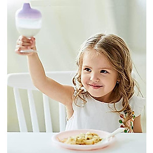 Mokde Mondge Wine Glass Sippy Cup Plastic Goblet Cup Beverage Mug Milk Bottle with Lid for Baby Kids Birthday Party Christmas Celebration New Year Celebrating (White)