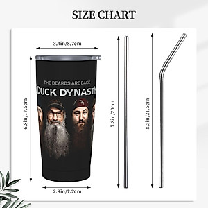 XULVYOU Duck Reality Show Dynasty Insulated Tumblers with Lid and Straws 20oz Stainless Steel Vacuum Travel Coffee Mugs Tea Cups