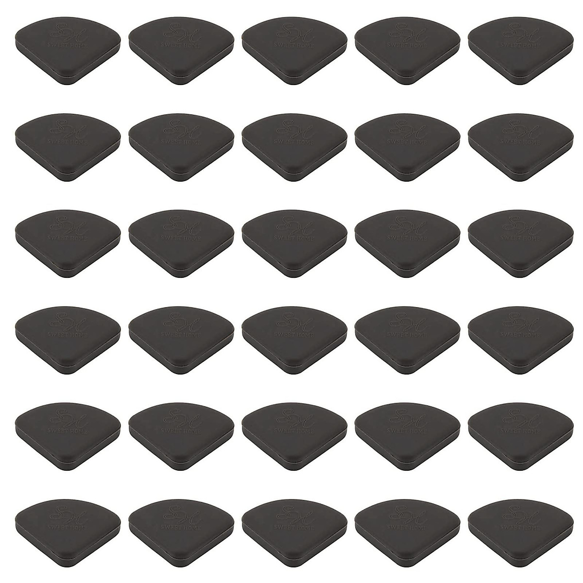 RiToEasysports Corner Furniture Guard, 30pcs Security Silicone Soft Bumper Slim Furniture Bumper for Children Infant (Black)