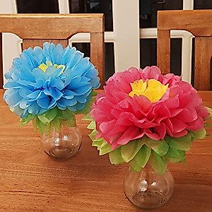 Mybbshower Fiesta Flower for Carnival Large 11" Set of 7 Rainbow Theme Party Birthday Celebration Backdrop Outdoor Decoration