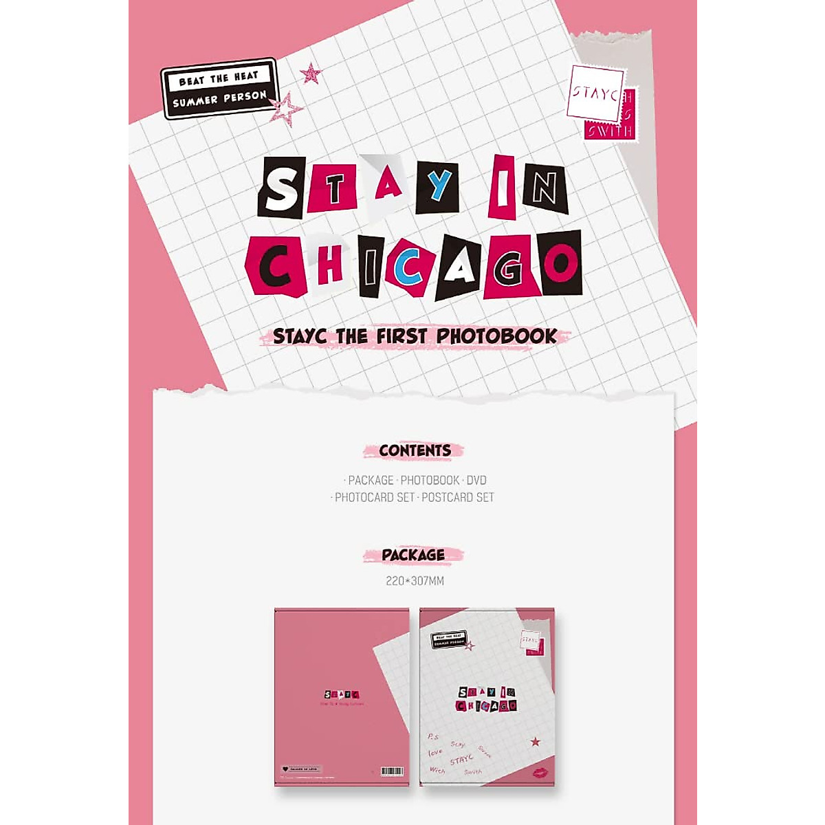 DREAMUS STAYC STAY IN CHICAGO 1st PhotoBook Package+Photobook+DVD+Photocard set+Postcard set+Tracking