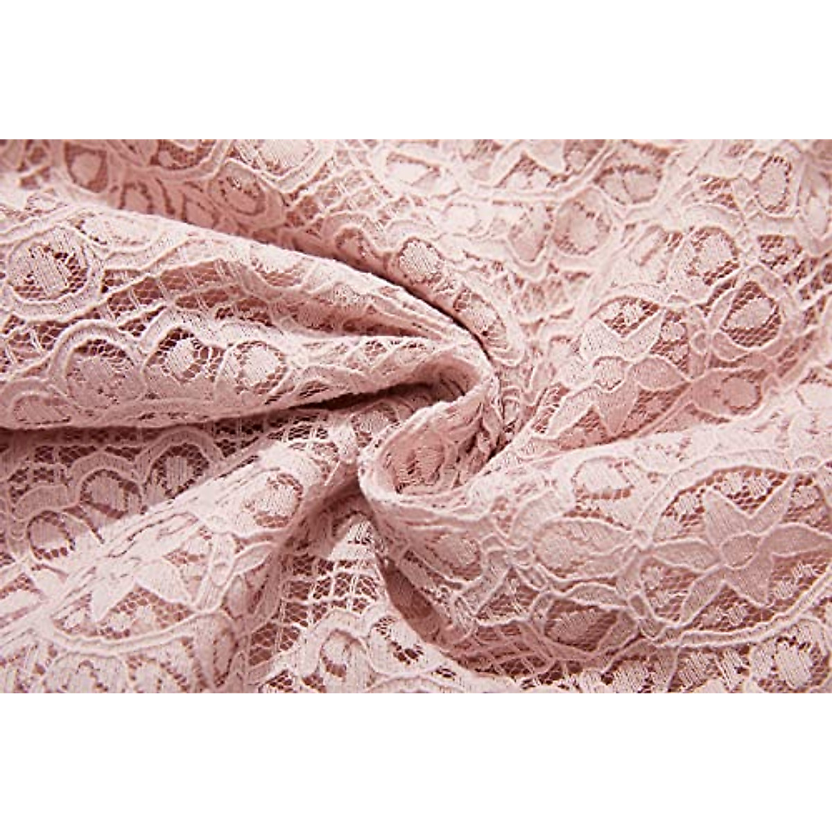 Niyage Toddler Girls Elegant Lace Pom Pom Flutter Sleeve Party Princess Dress Dusty Pink 90