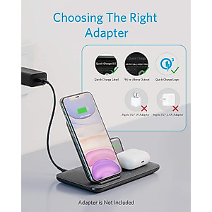 Anker Wireless Charging Station for Apple, PowerWave 3-in-1 Qi-Certified Stand for iPhone 14 Series, AirPods Pro, Apple Watch Series 1-6 (Watch Charging Cable & QC Adapter Not Included)