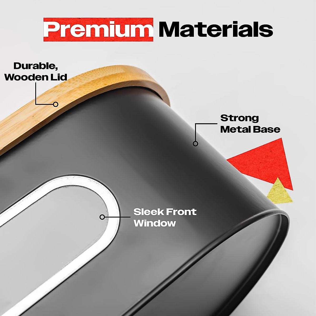 ANGORA BRANDS Bread Boxes - Wooden Bread Box - Stylish Bread Keeper - Bread Boxes for Kitchen Counter - Reliable Bread Storage Box - Modern Bread Box - Bread Box by Knivi