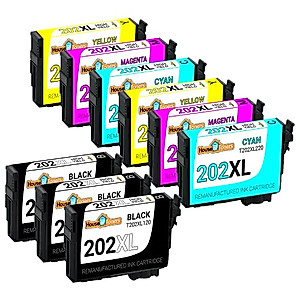 Houseoftoners Remanufactured Ink Cartridge Replacement for Epson 202 XL 202XL for Workforce WF-2860 Expression XP-5100 Printers (3B 2CMY, 9PK)