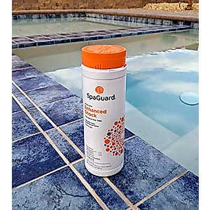 SpaGuard Enhanced Shock 2lb with LeisureQuip ScumBoat Scum Absorber and LeisureQuip Hot Tub Care E-Book
