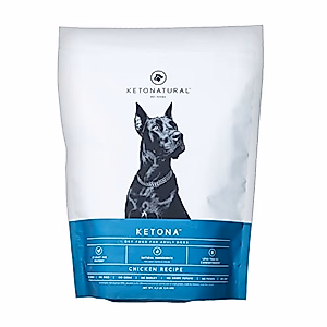 Ketona Chicken Recipe Adult Dry Dog Food, Natural, Low Carb (only 5%), High Protein (46%), Grain-Free, The Nutrition of a Raw Diet with The Cost and Convenience of a Kibble; 4.2lb