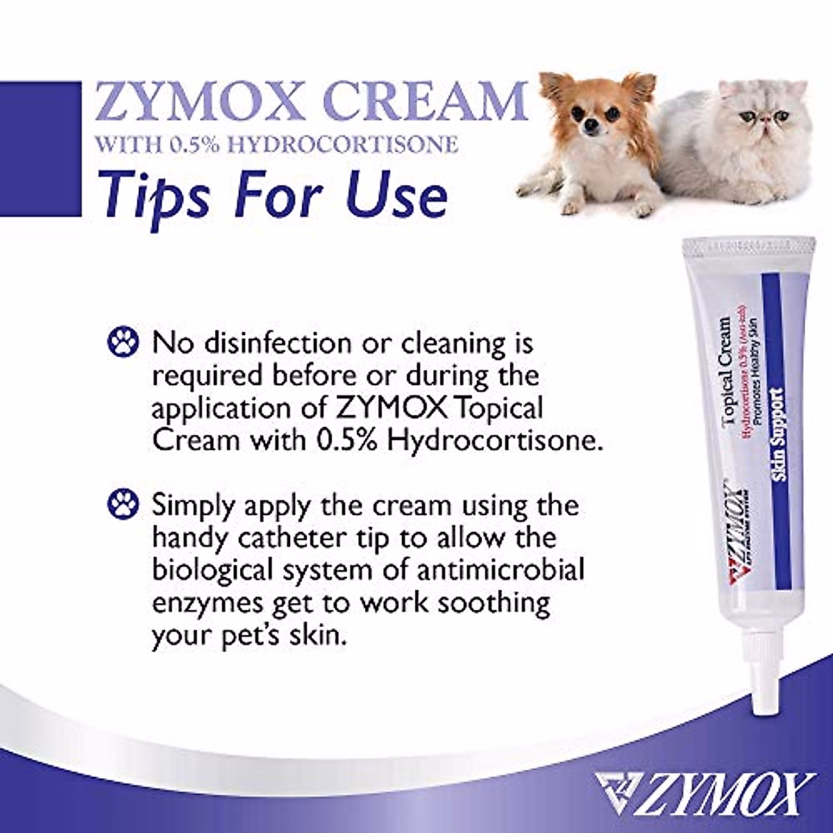 Zymox Topical Cream with 0.5% Hydrocortisone for Dogs and Cats, 1oz