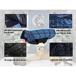 Caslfuca Dog Winter Coat, Winter Dog Extra Warm Coats Dog Fleece Jackets Dog Clothes, Windproof Waterproof Dog Cold Weather Coats for Small Medium Large Dogs and Puppy Apparel (Blue, XXX-Large)