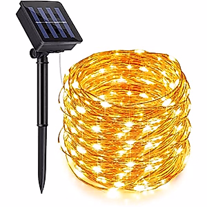 ECOWHO Solar String Lights Outdoor, 72ft 200 LED Solar Powered Fairy Lights Waterproof Decorative Lighting for Patio Garden Yard Party Wedding (Warm White，1Pack)