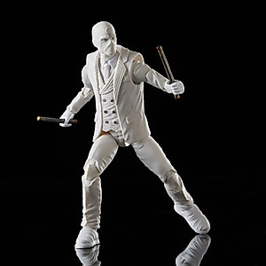 Marvel Legends Series Disney Plus Mr. Knight MCU Series Action Figure 6-inch Collectible Toy, Includes 4 Accessories and 1 Build-A-Figure Part,White