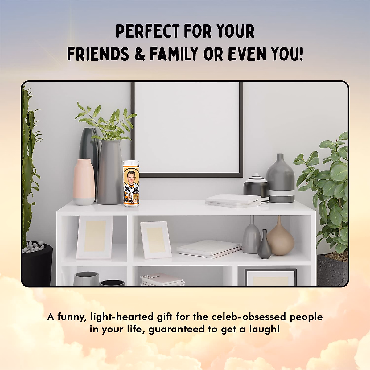 Joe Celebrity Candle - Joey B Saint OH Candle - Ohio Votive Glass Jar Candles - Cincy Lovers Devotional Candles - Handmade Soy Wax - Unique Cincinnati Novelty Gift for Football Lovers