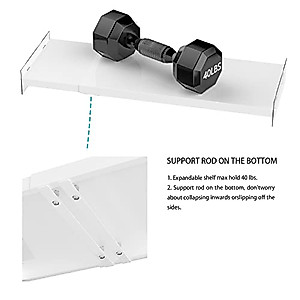 WEJIPP Closet Tension Shelf Expendable Cabinet Organizer Storage Shelf Heavy Duty Metal DIY Shelf Divider Separator for Cabinet Wardrobe Cupboard Kitchen Bedroom
